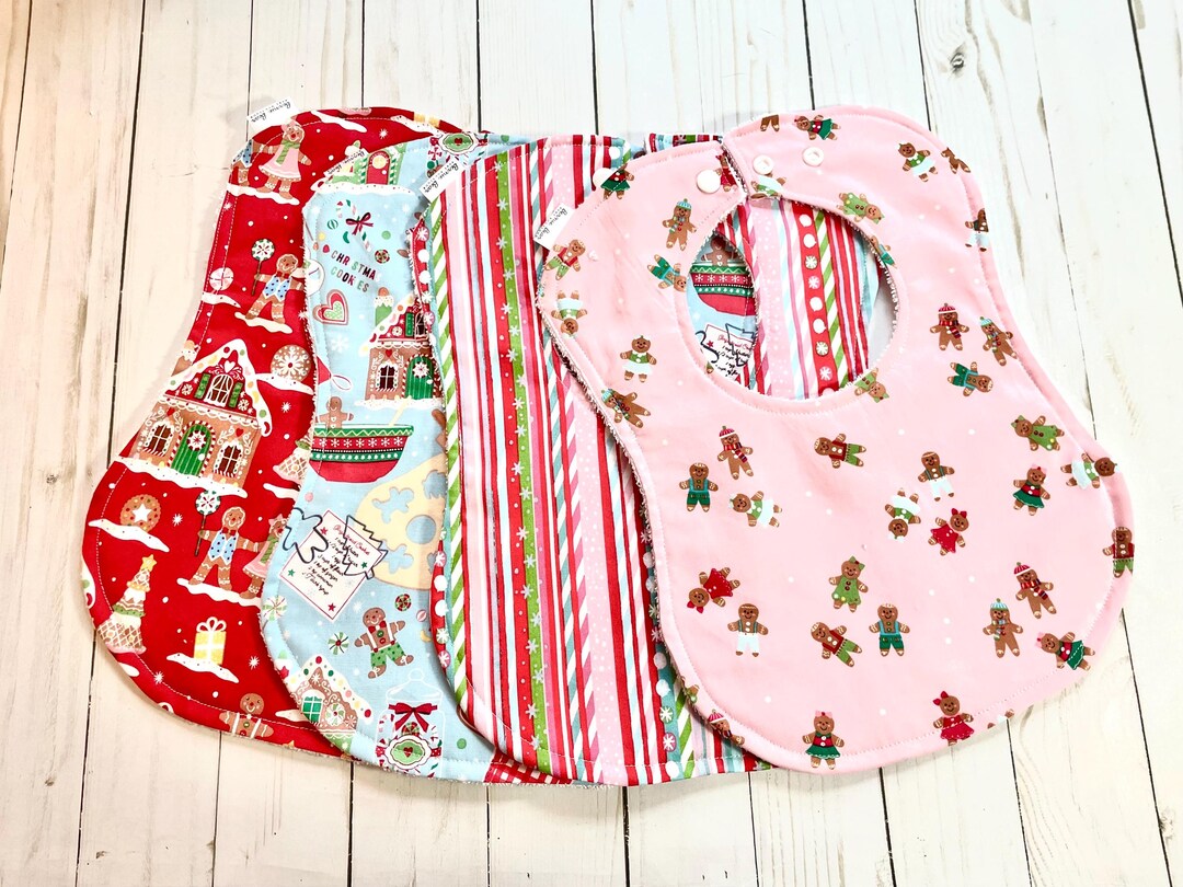Christmas Bibs: Holiday Bibs, Drool Bibs, Baby’s First Christmas, Pink ...