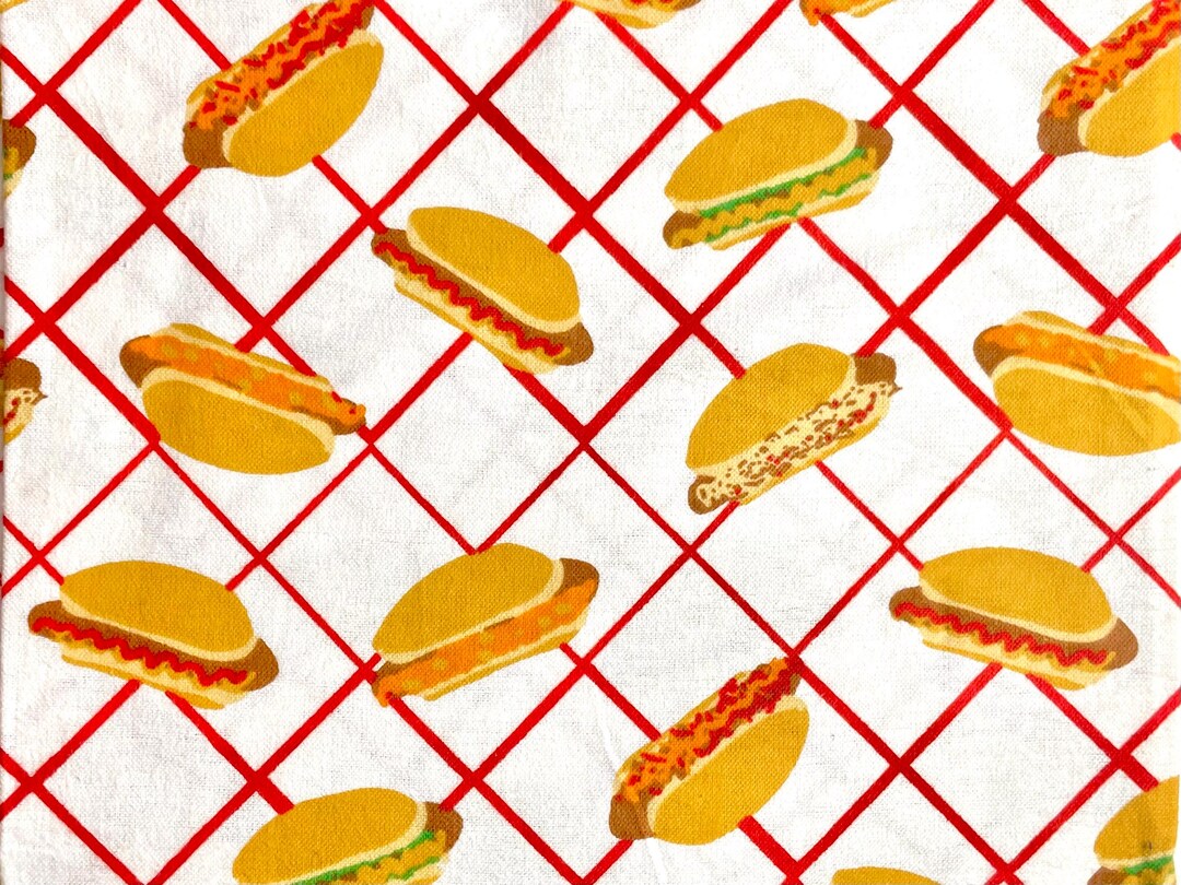 FLANNEL Fabric; Hotdog Flannel, 100% Cotton, Hotdog Bun Snuggle Flannel ...