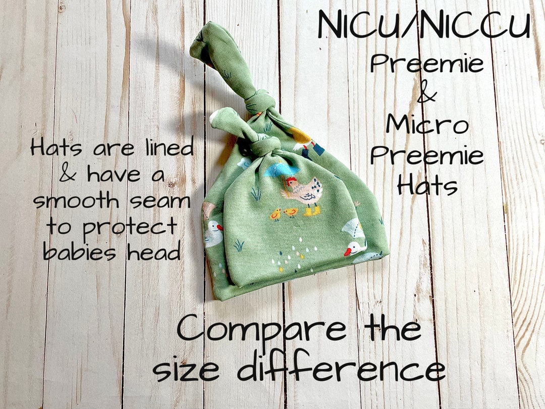Micro Preemie Knotted Hat | Ducks Knotted Preemie Hat | NICU Micro ...