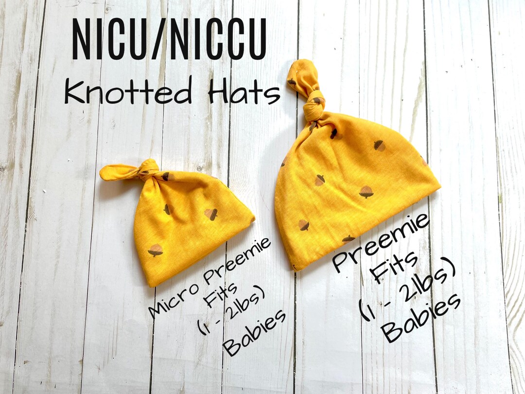 NICU Thanksgiving Micro Preemie Knotted Hat | Micro Preemie Acorn Hats ...