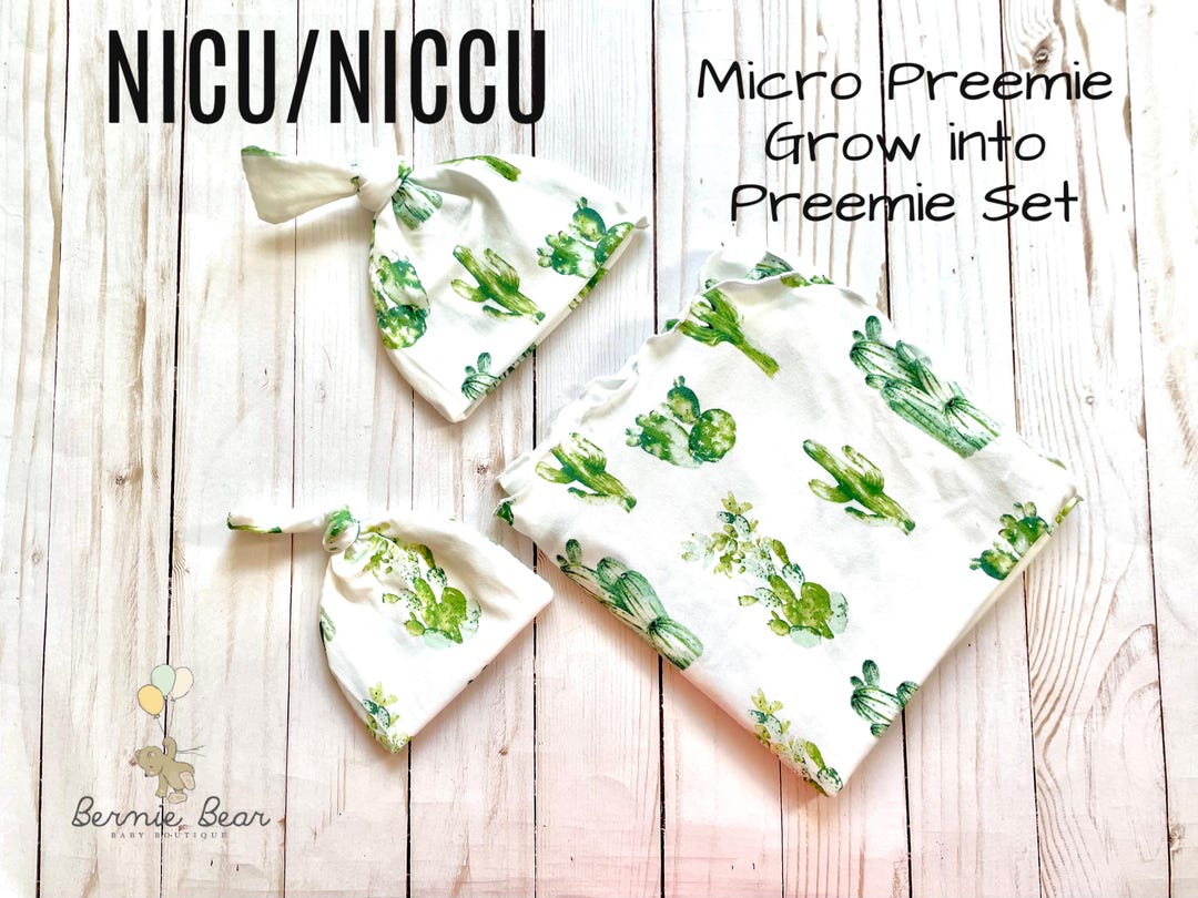 Micro Preemie & Preemie Gift Set | Cactus Knotted Preemie Hat | NICU ...