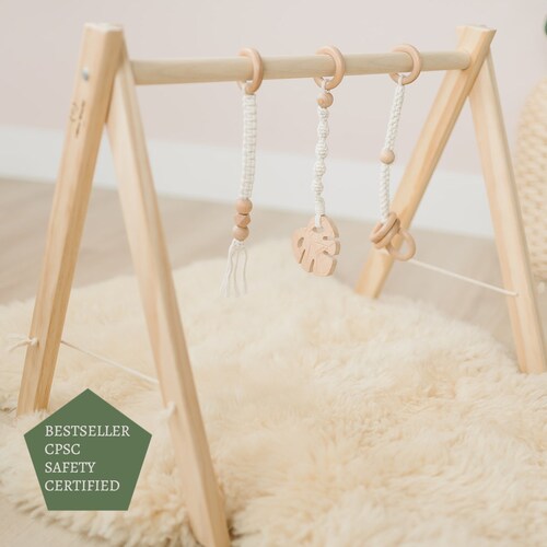 Baby Play Gym Natural Wood Play Gym for Baby Wooden Baby - Etsy