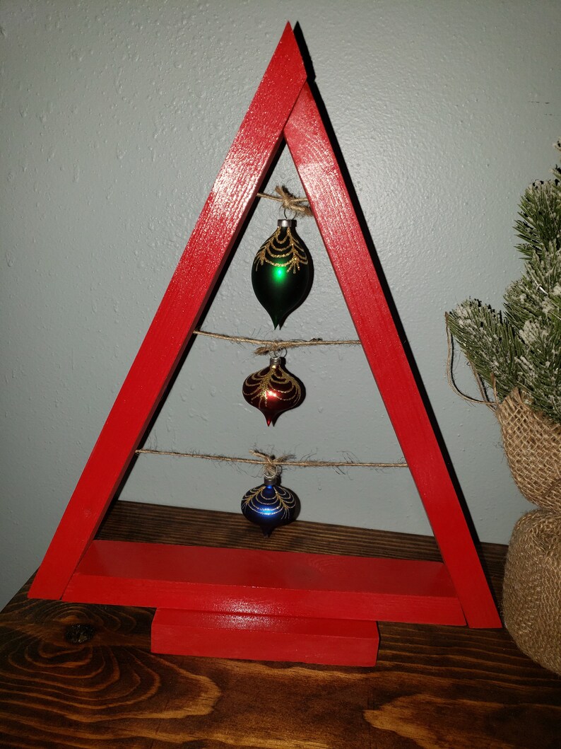 Stained A Frame Christmas Tree Ornament Display Ornament Etsy