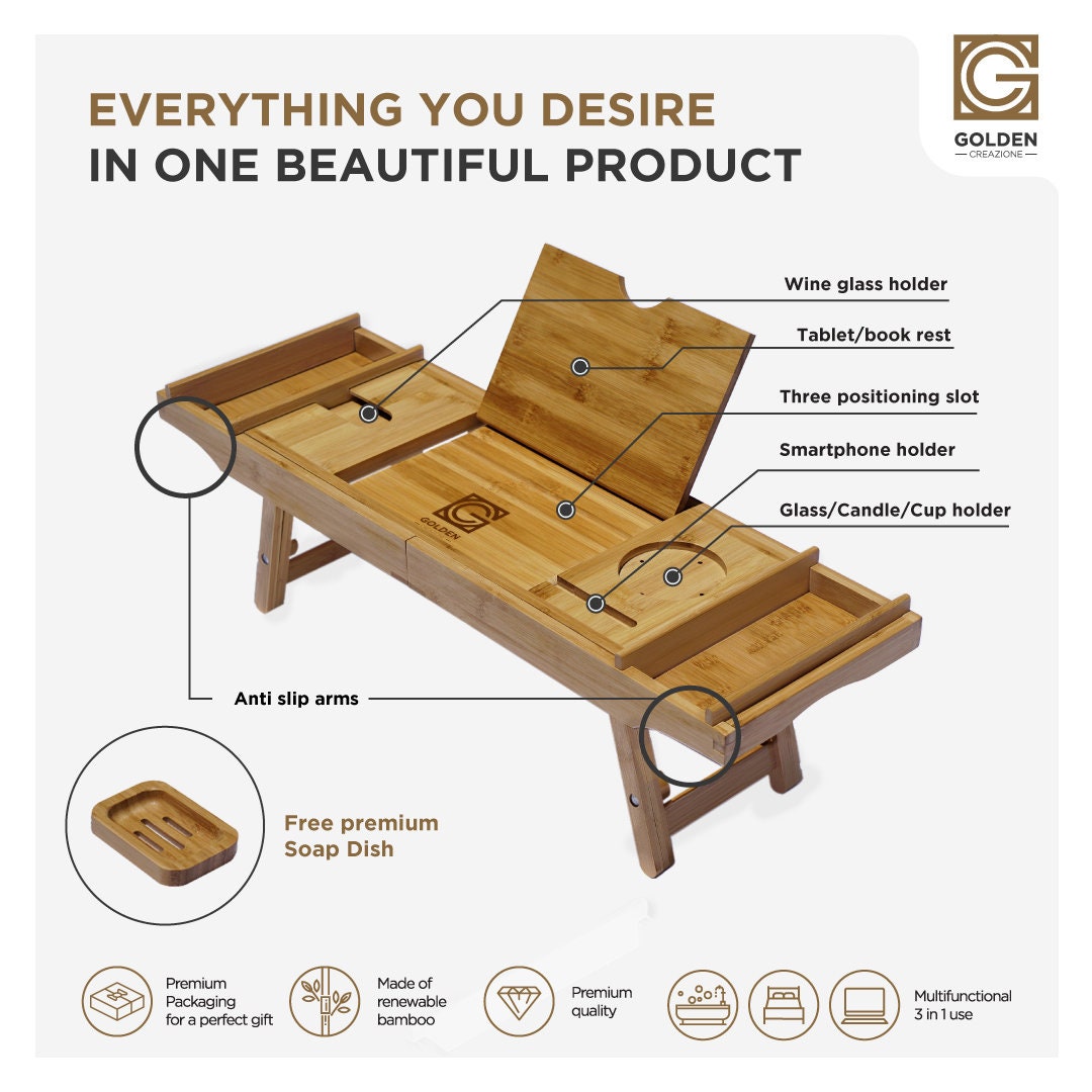 2-in-1 Laptop Desk & Bathtub Tray With Free Soap Holder in a - Etsy