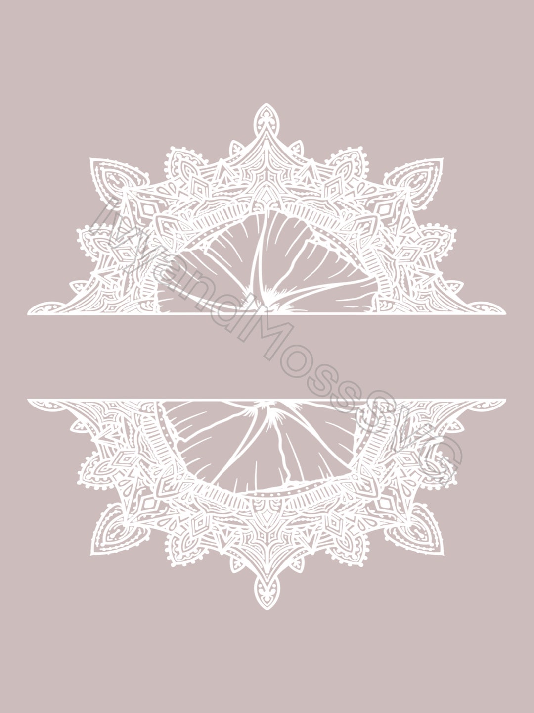 Moonflower Mandala Frame SVG File Hand Drawn - Etsy