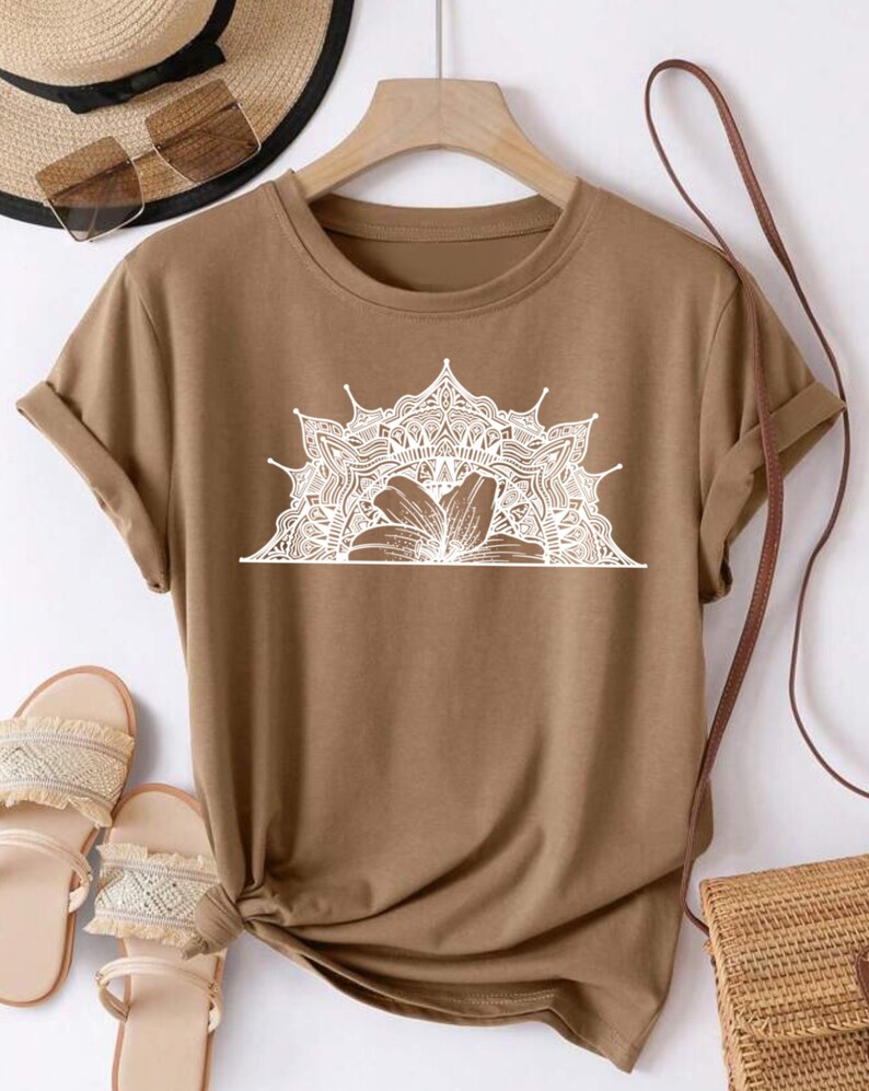 Lily Half Mandala SVG File - Hand Drawn - Etsy