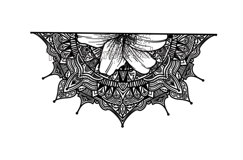 Lily Half Mandala SVG File - Hand Drawn - Etsy