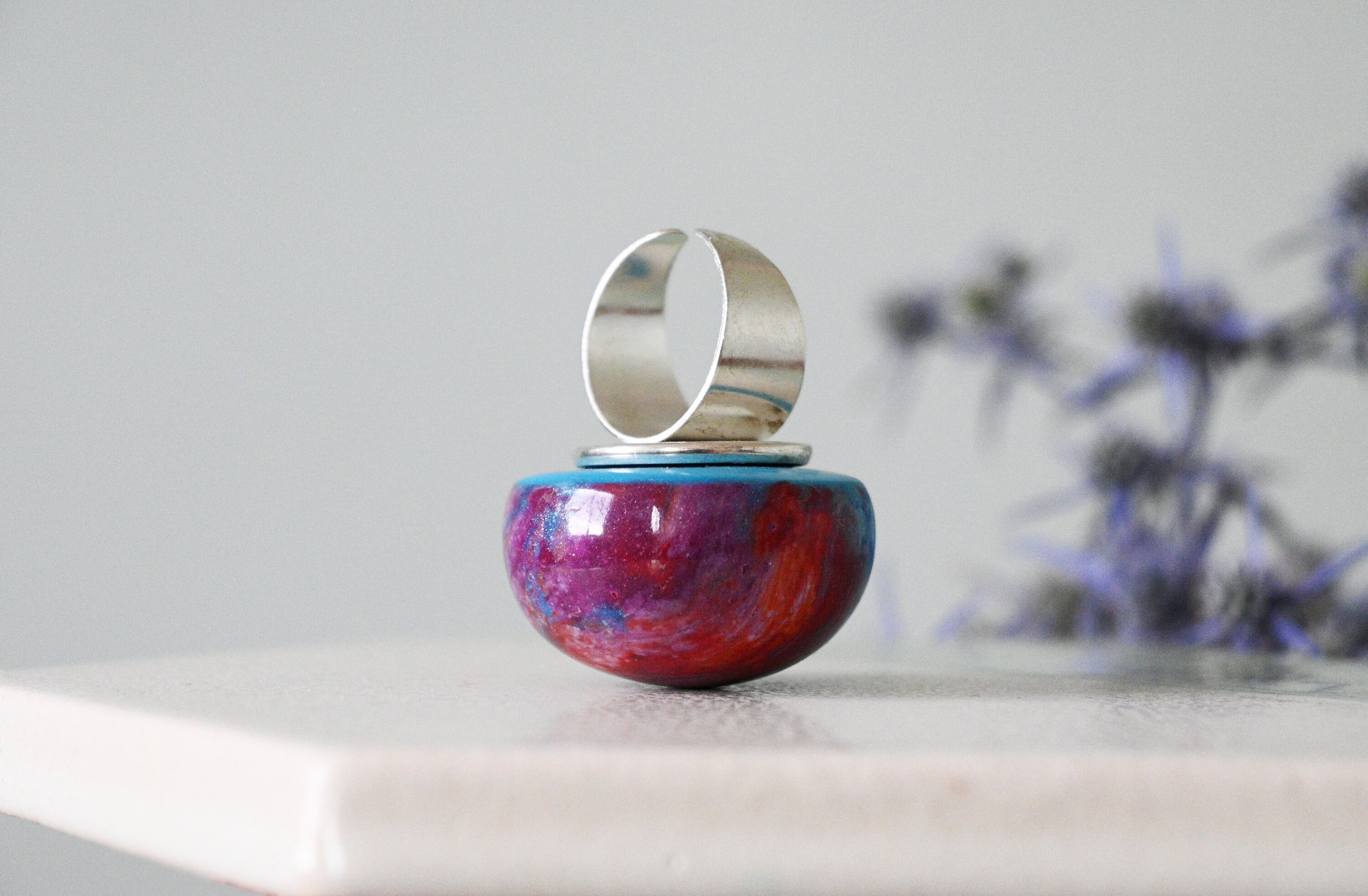 Bold Galaxy/universe/space Cocktail Ring - Etsy