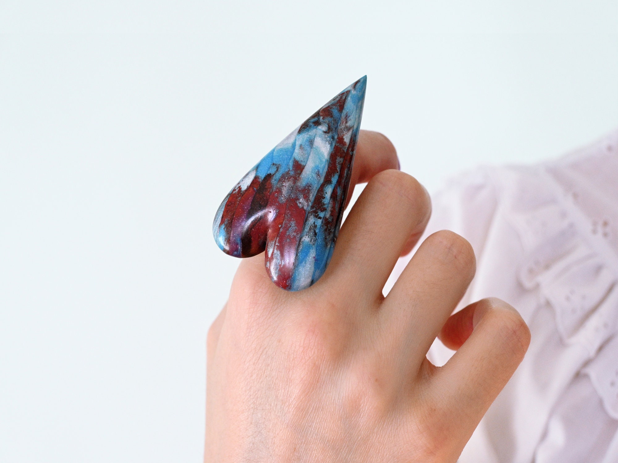Oversized Ocean Blue Cocktail Ring - Etsy