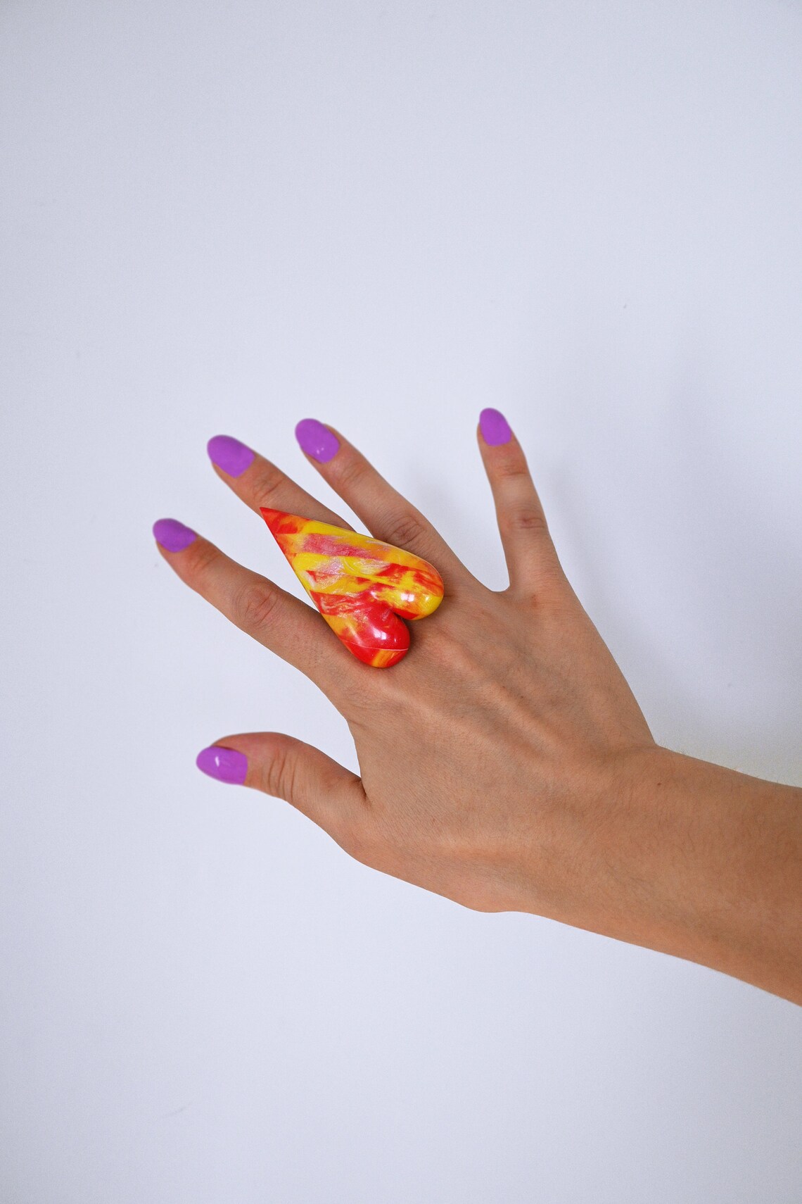 Large Red/orange Cocktail Ring - Etsy