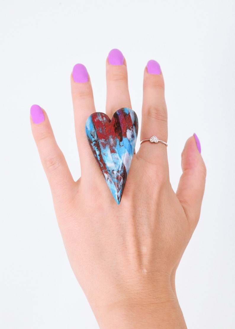 Oversized Ocean Blue Cocktail Ring - Etsy