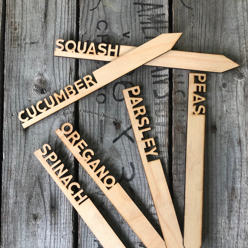 Wood Herb Name Tags - Etsy
