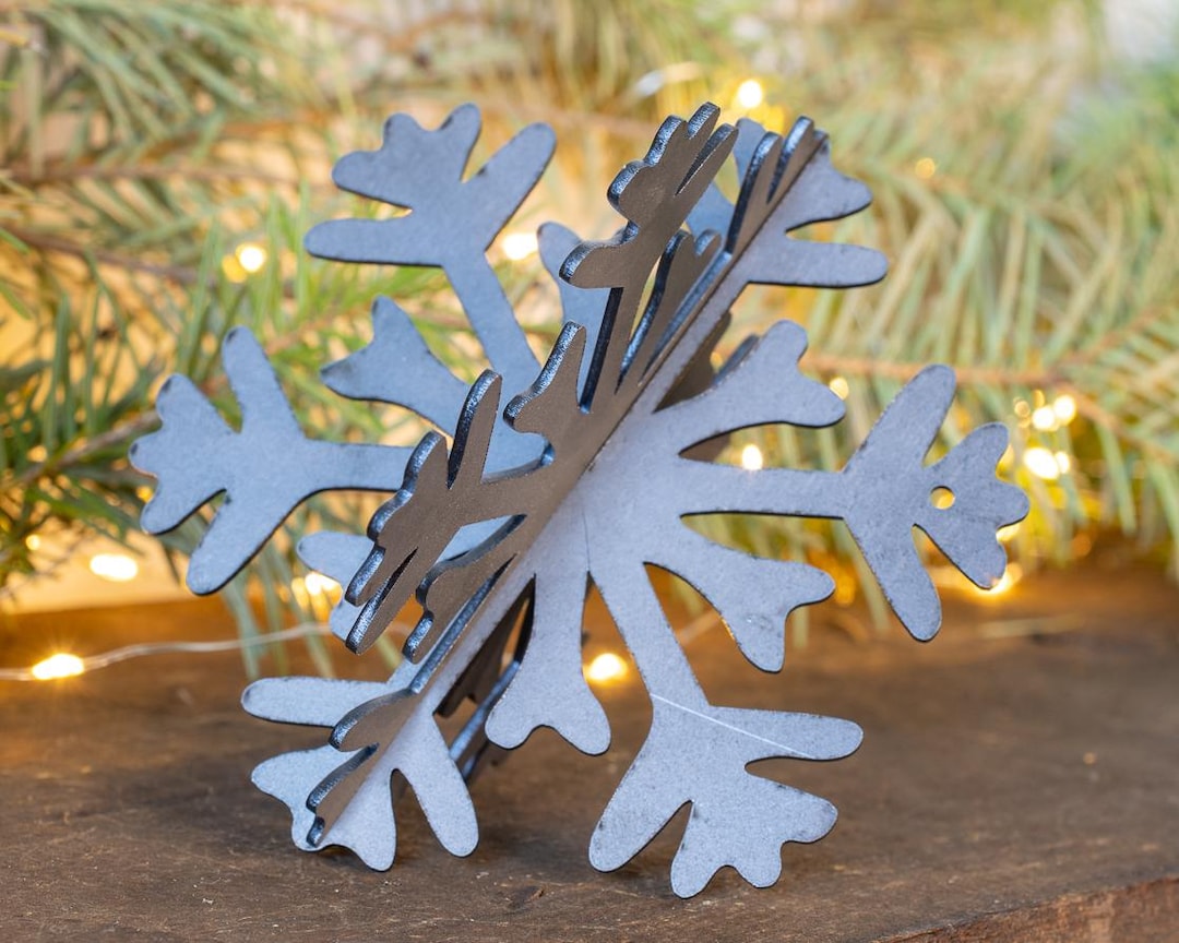 3D Metal Snowflake Ornament: Winter Holiday Decor - Etsy