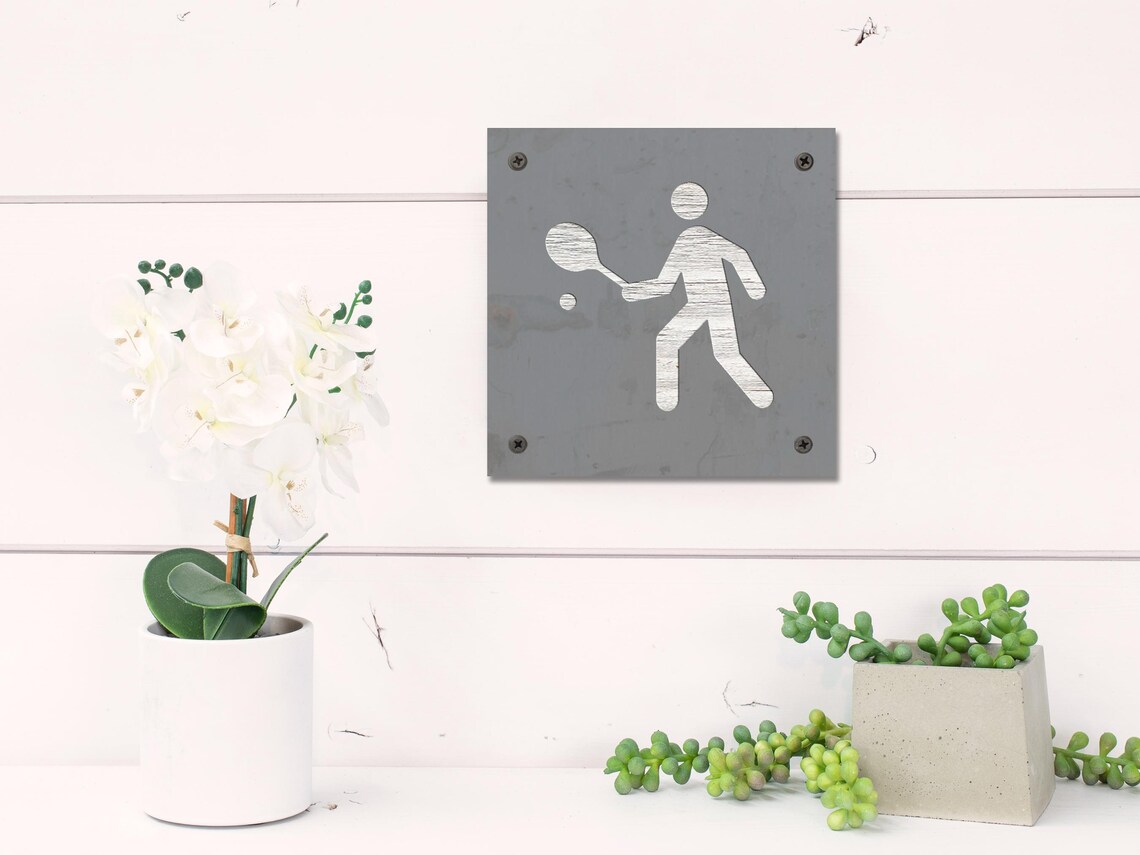 Tennis Player Metal Sign - Etsy
