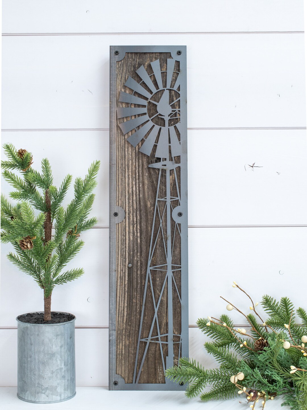 Rustic Windmill Metal Wall Decor - Etsy