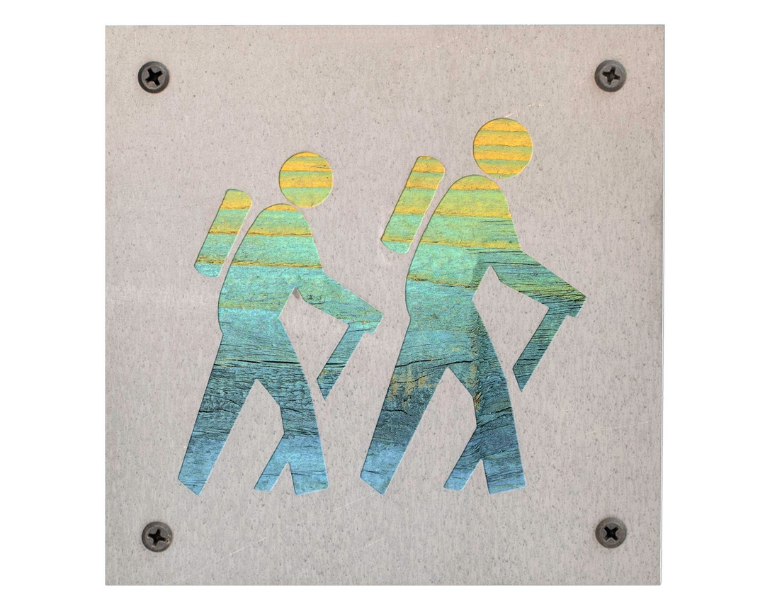 Hiking Sign, Hiker Art, Metal Hike Decor - Etsy