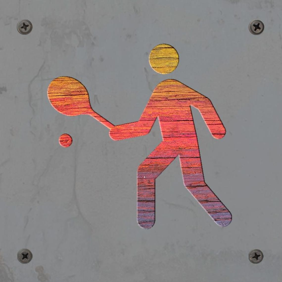 Tennis Player Metal Sign - Etsy