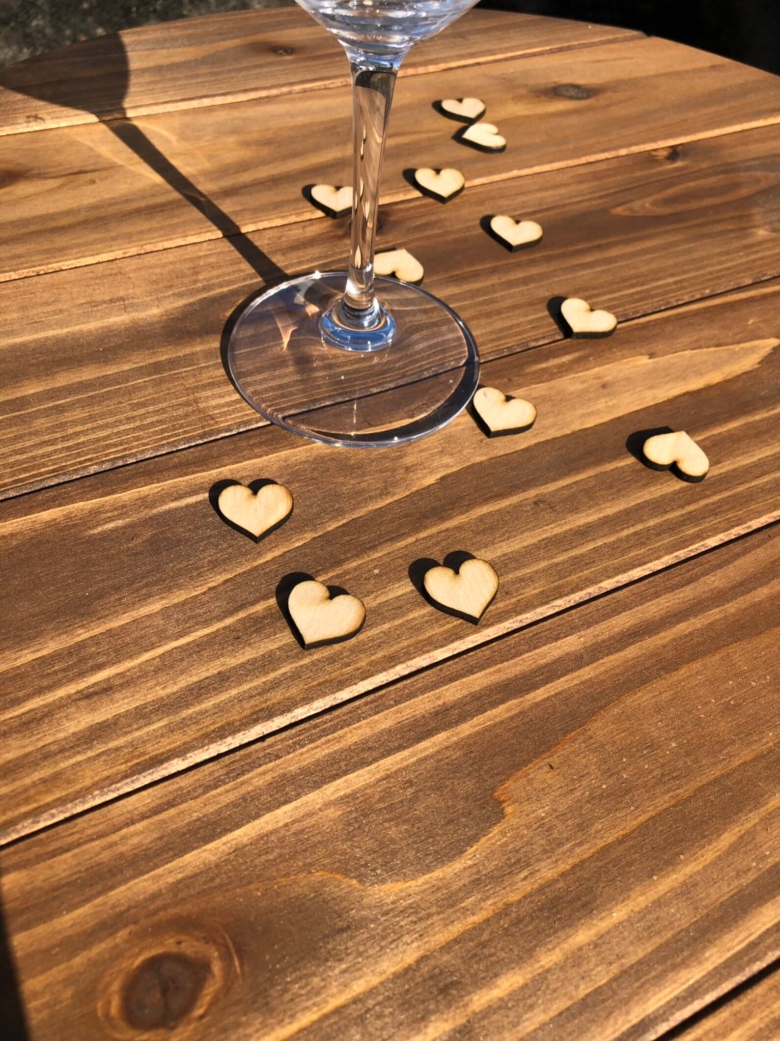 Heart Confetti Table Confetti Hearts Wood Heart Confetti - Etsy