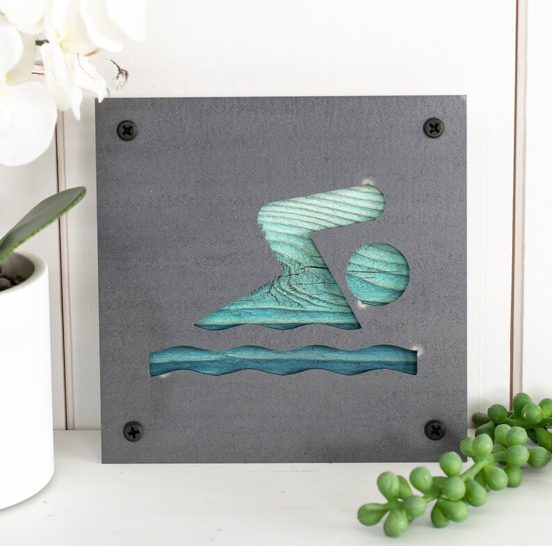 Swimmer Pictograph Wall Decor, Swimming Sign, Swim - Etsy