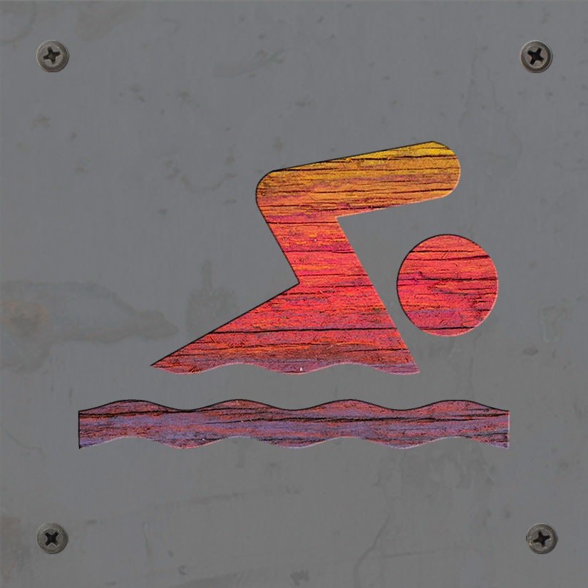 Swimmer Pictograph Wall Decor, Swimming Sign, Swim - Etsy
