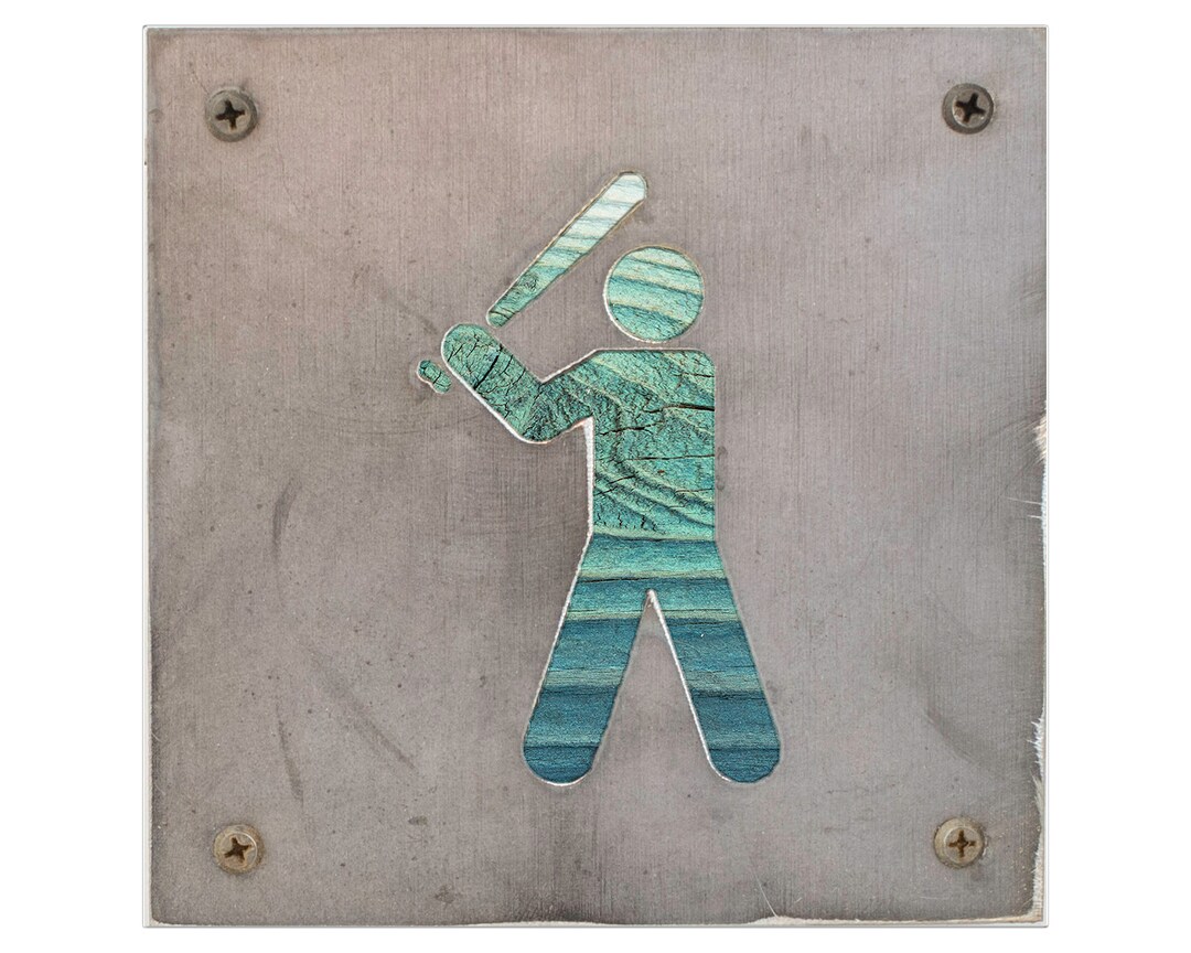 Batter up Metal & Reclaimed Wood Baseball Sign - Etsy