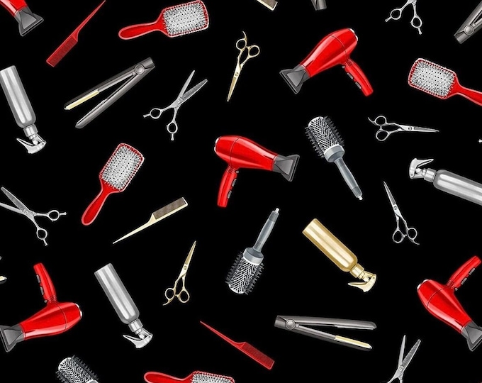 Beauty Salon Fabric Happy Hair Stylist Light Green by Clayvision Hair ...