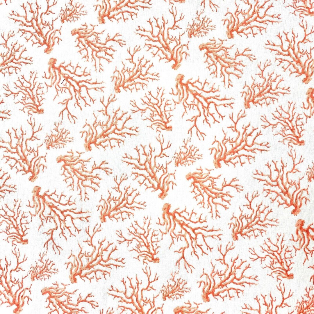Pink Corals White Craft Material Sewing Quilting Fabric Cotton Fabric ...