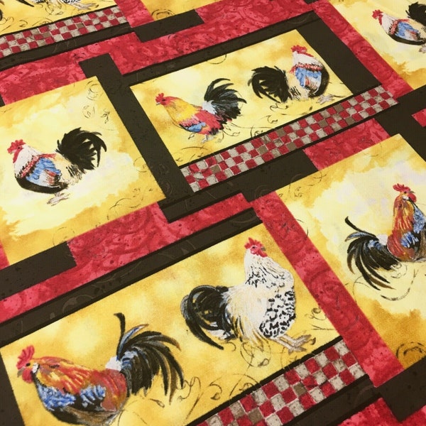 Rooster Fabric - Etsy