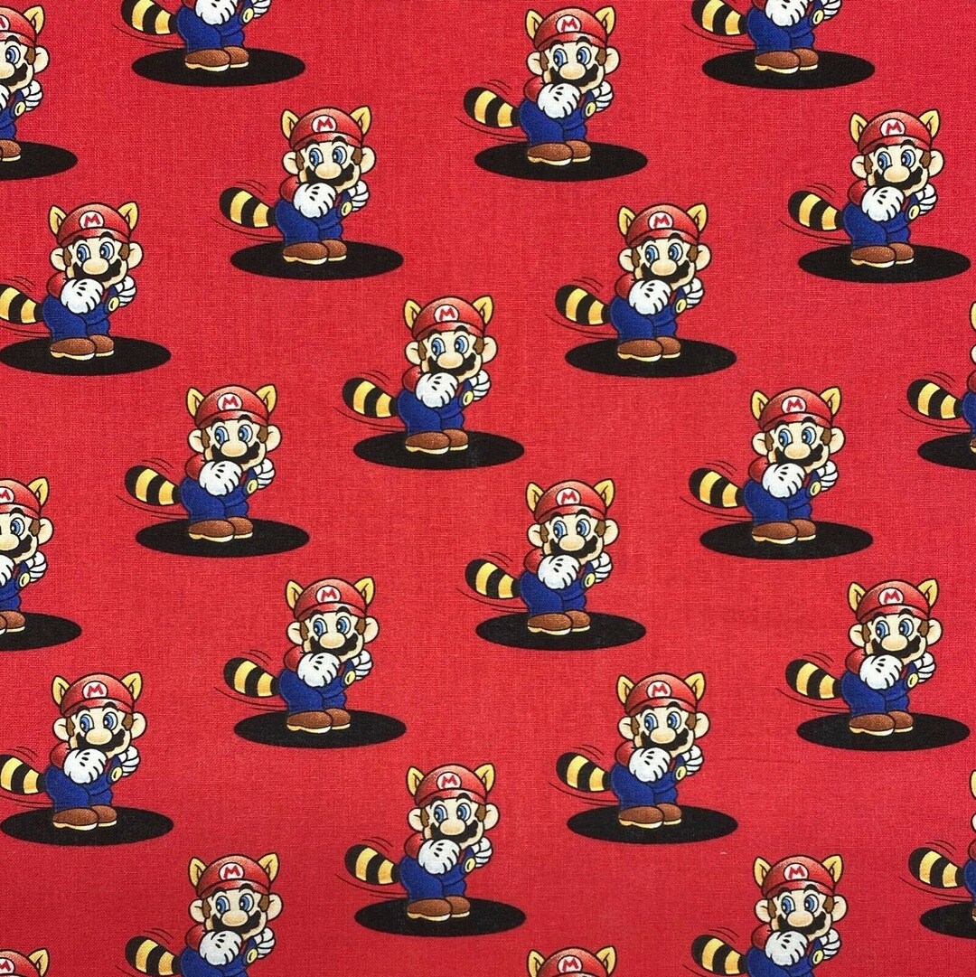 Nintendo Super Mario With Tail Mario Pop up Sewing Quilting Fabric ...