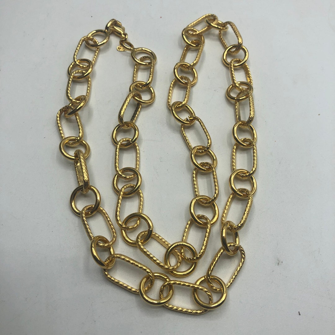 Milor Italian Gold Tone Stainless Steel Necklace - Etsy