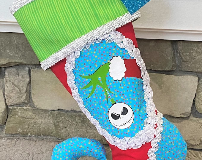 The Grinch Christmas Stocking - Etsy