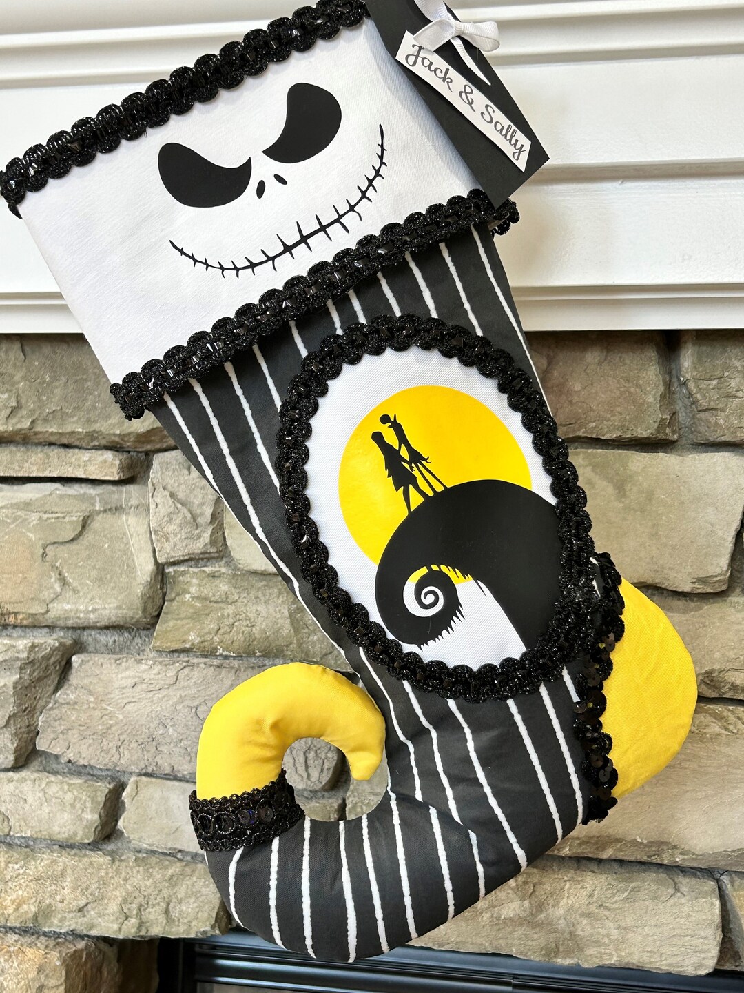 Nightmare Before Christmas Jack and Sally Christmas Stocking - Etsy