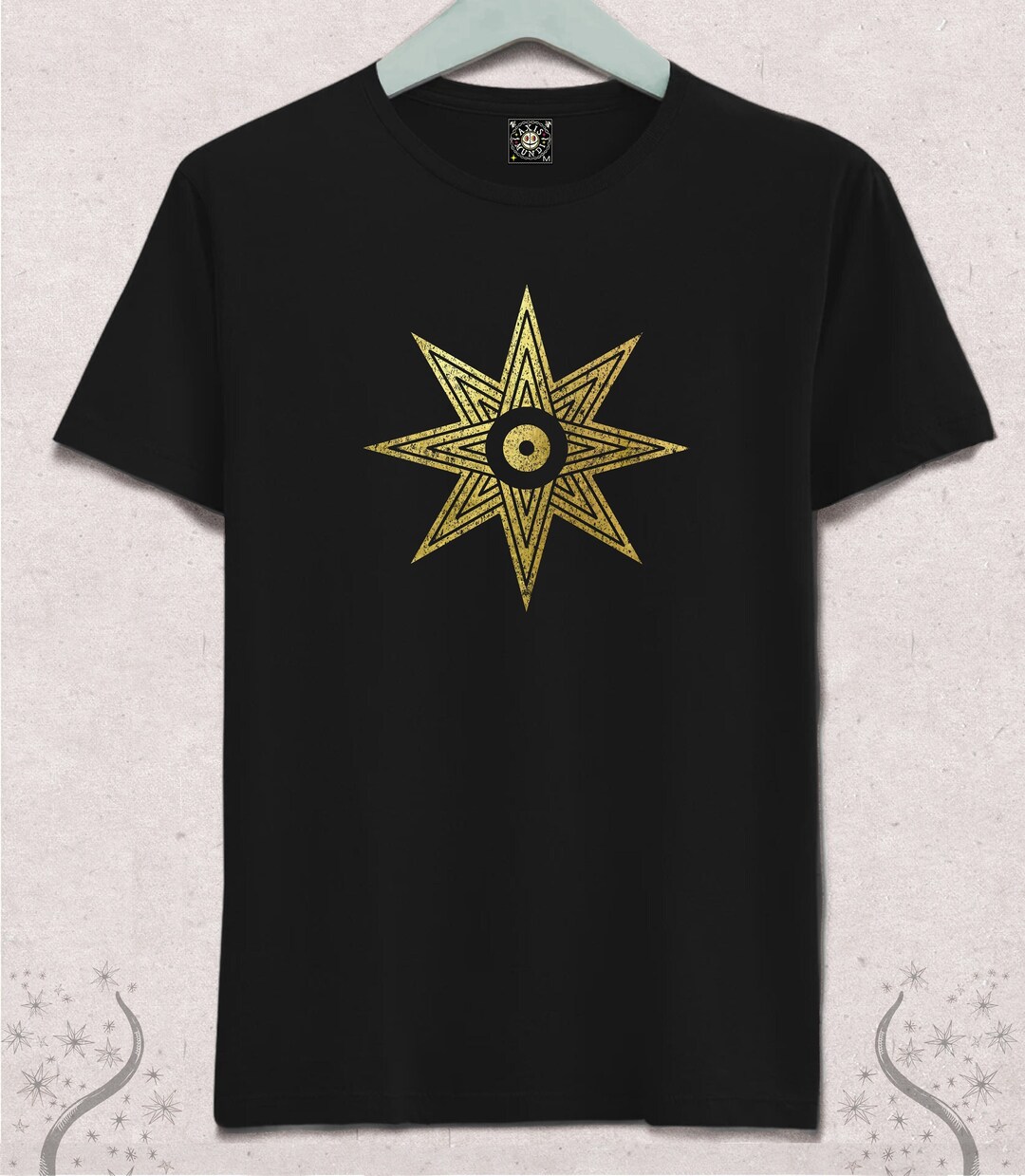 Star of Ishtar T-shirt, Hand Printed, Gold & Silver Versions ...
