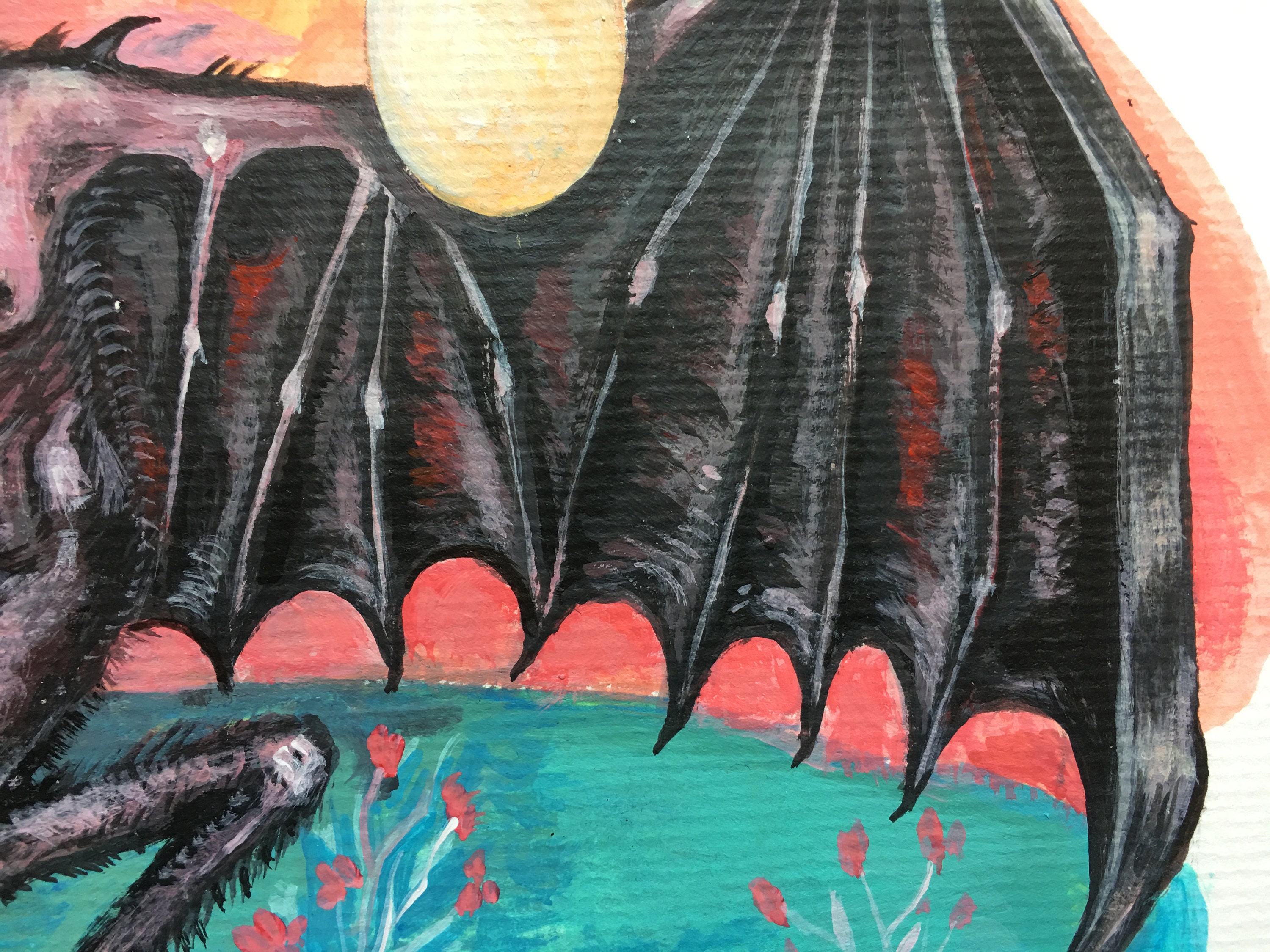 Bat Chimera Original Art Work Cosmic Egg Orphic Egg Air - Etsy