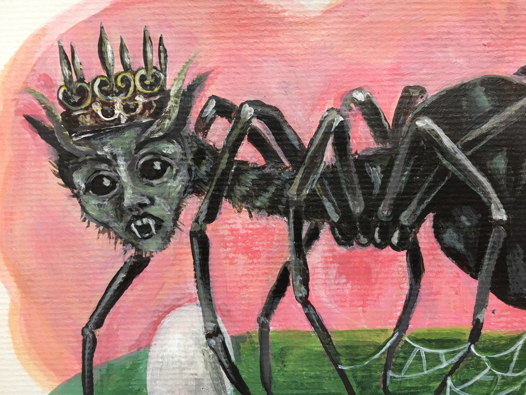 Spider Chimera Acrylic Painting: Cosmic Egg Earth Element Art - Etsy
