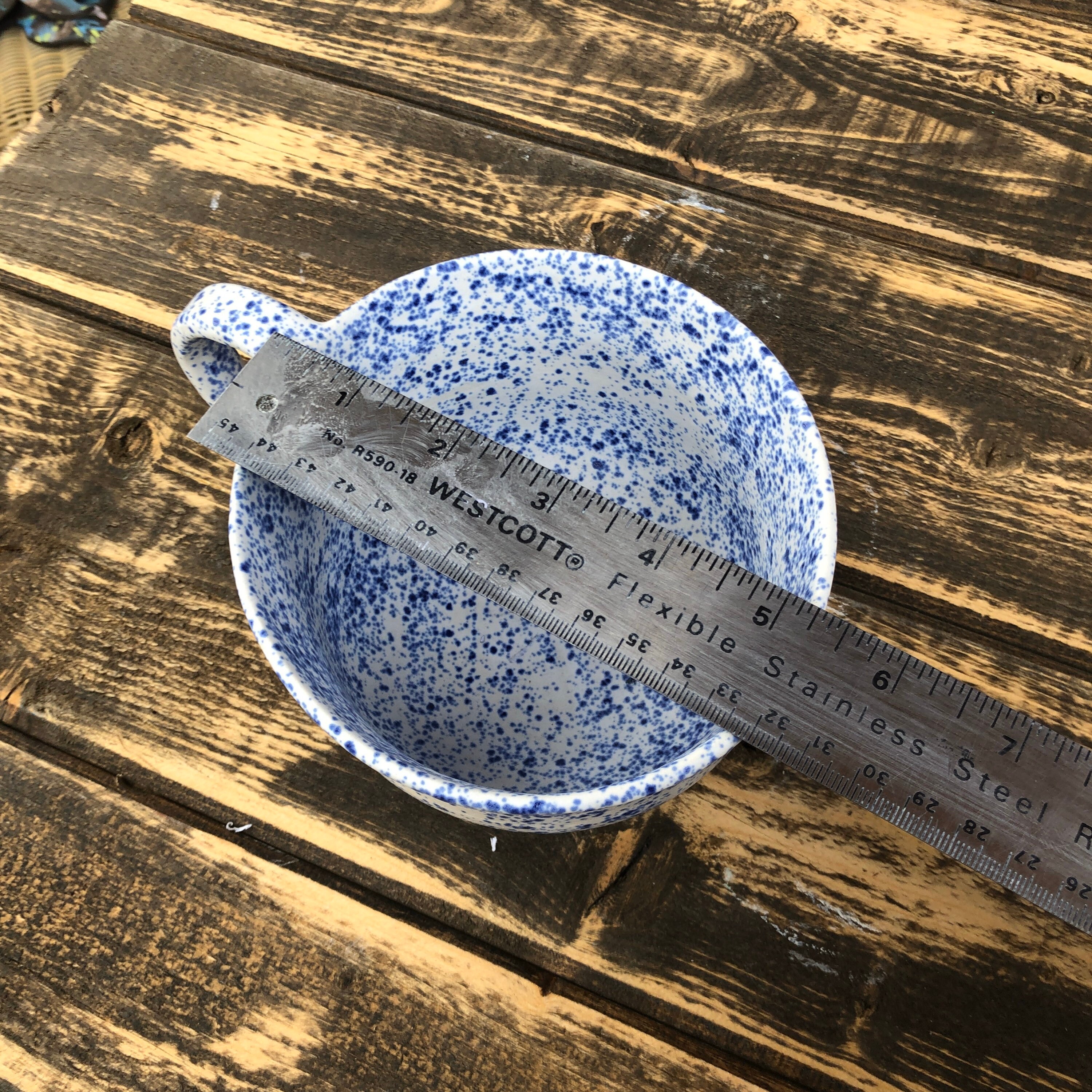 Blue and White Splatter Ware Pottery Cup-Blue Pottery mug-Blue and ...