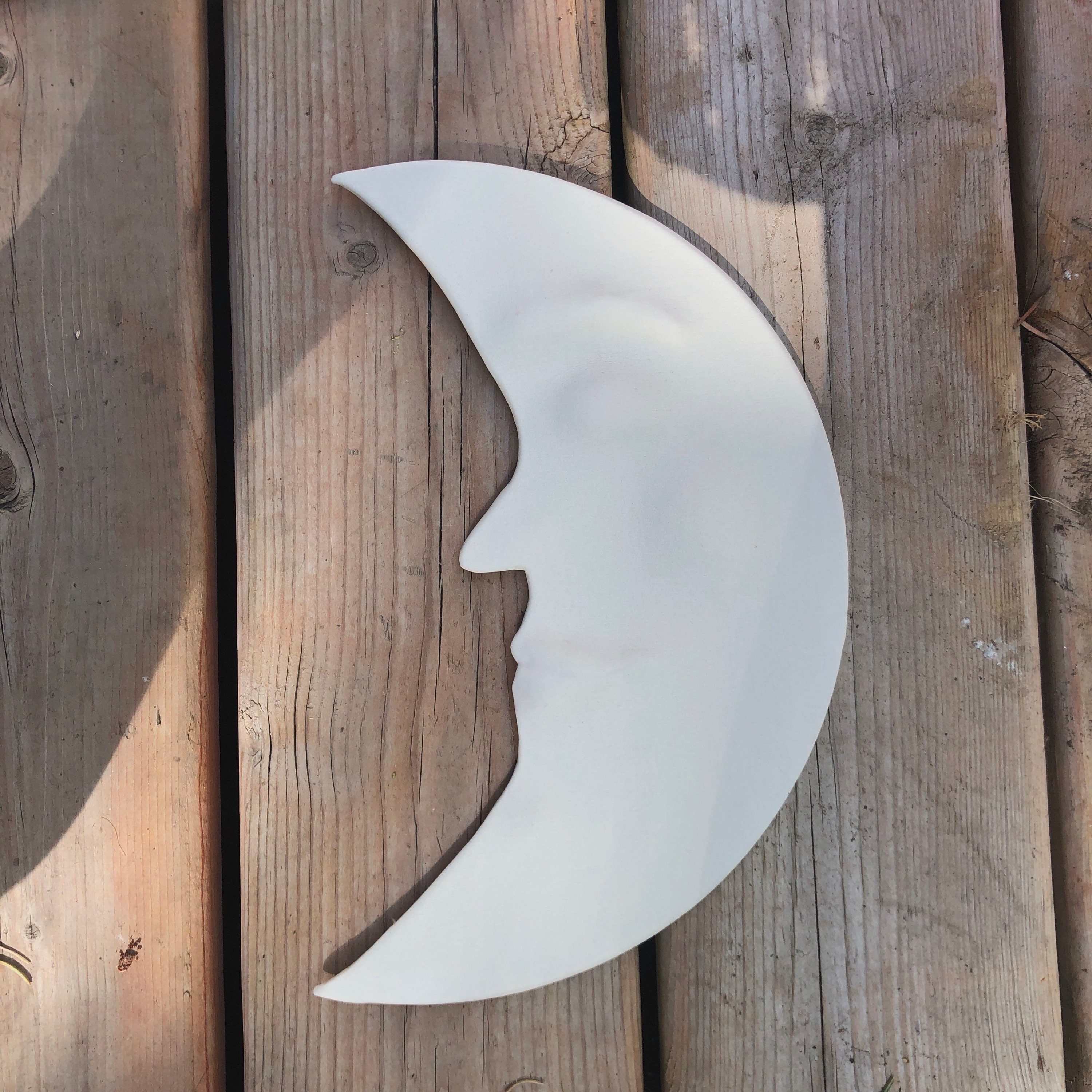 Porcelain Moon Wall Hanging-garden art-moon art-man in the moon-garden ...