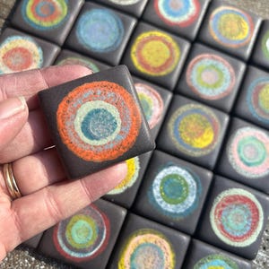 Circle Artisan Custom Tile-artisan Funky Circle-kandinsky Tile-bold ...