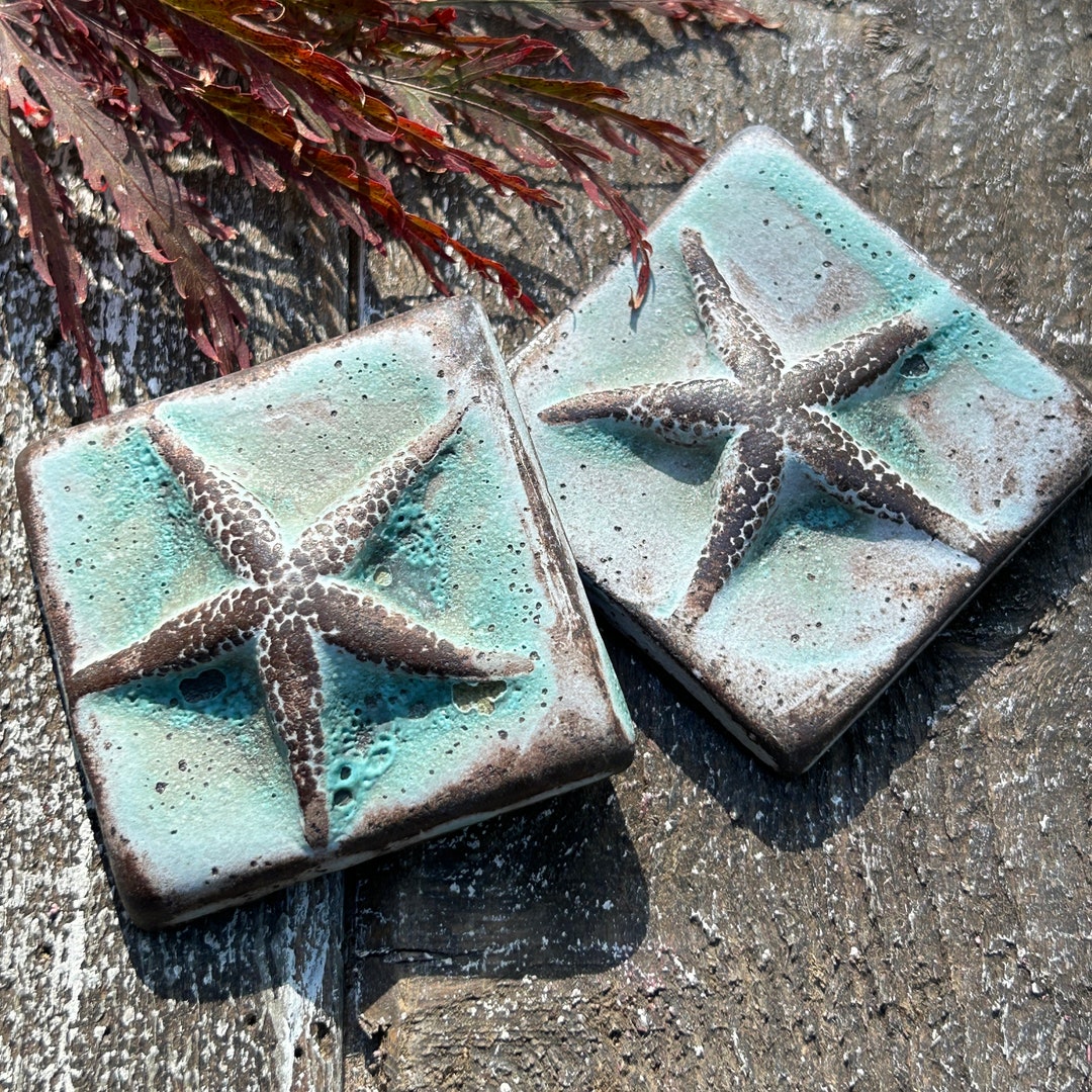 Artifact Starfish Tile-handmade Tile-2 Inch/50mm Tile-sealife Tile ...