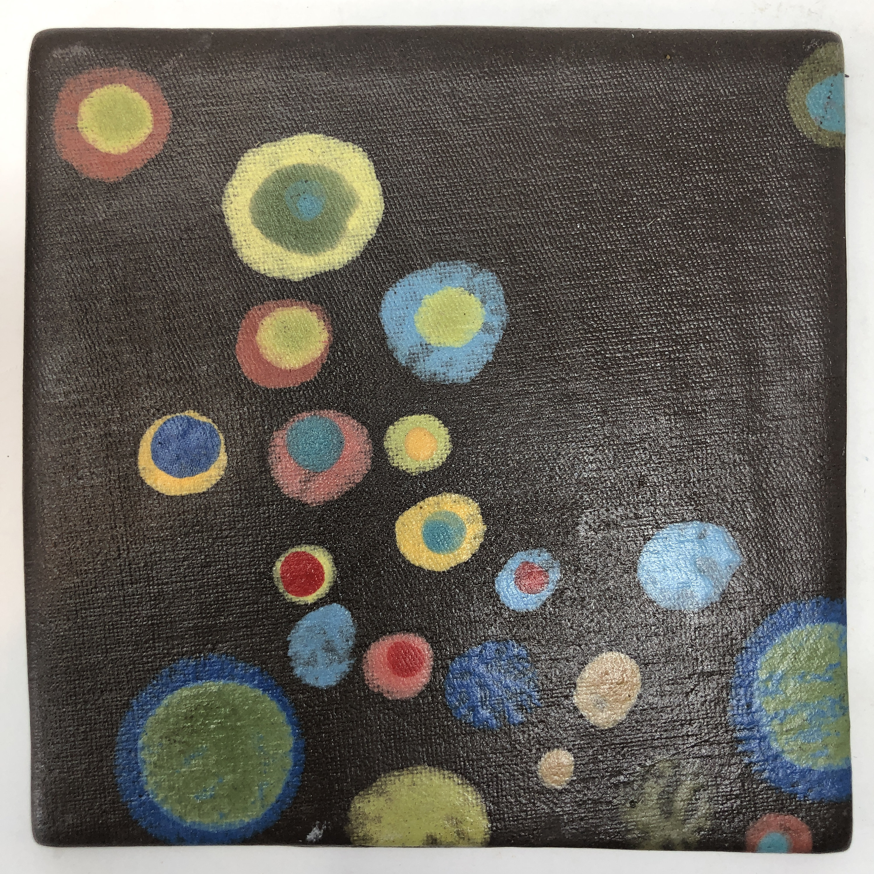 Spot On set of 24 Tiles-handmade tiles set- Hand Painted tile-Black ...