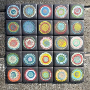 Circle Artisan Custom Tile-artisan Funky Circle-kandinsky Tile-bold ...