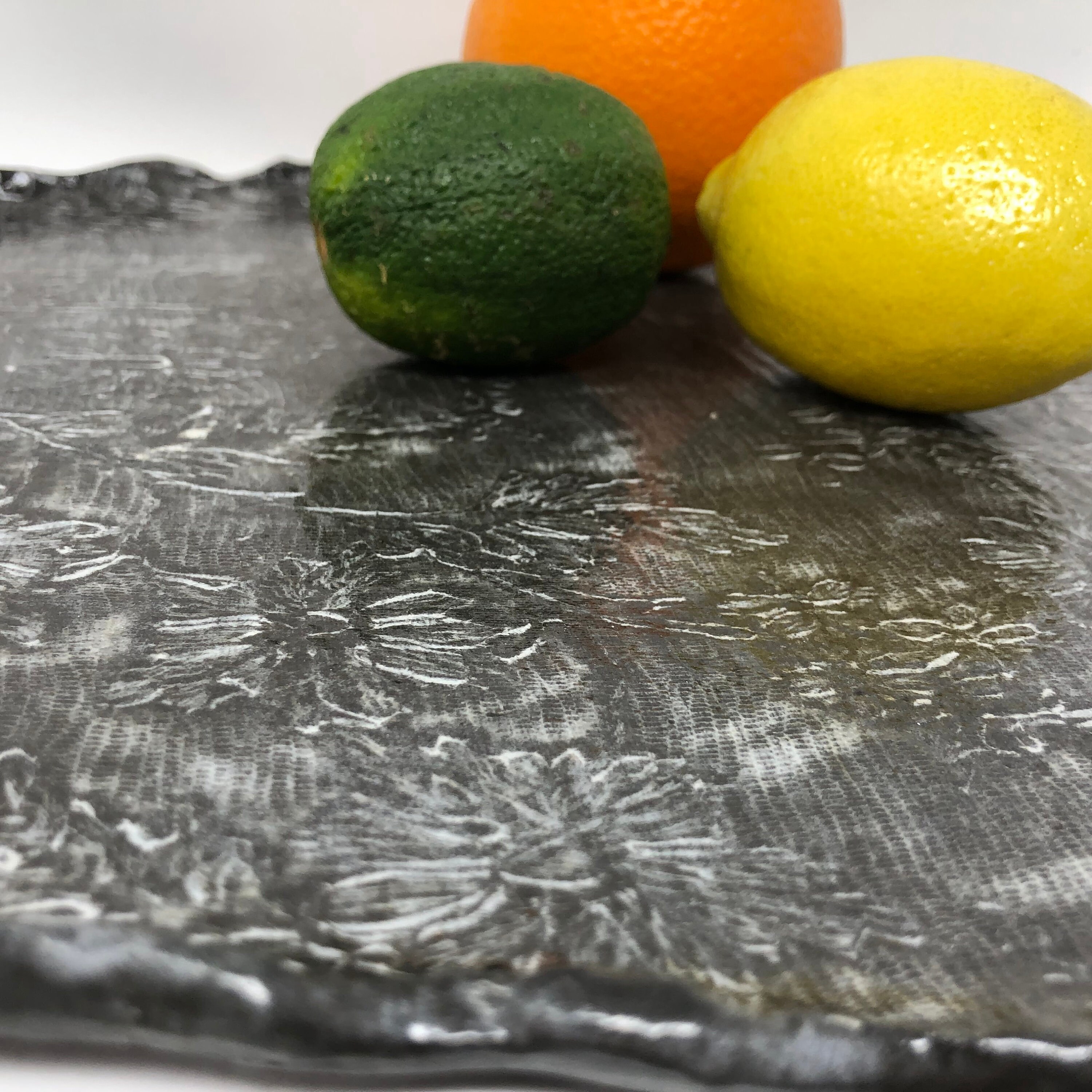 Black Clay Pottery Platter - Large Platter-hors d'oeuvre tray - Large ...