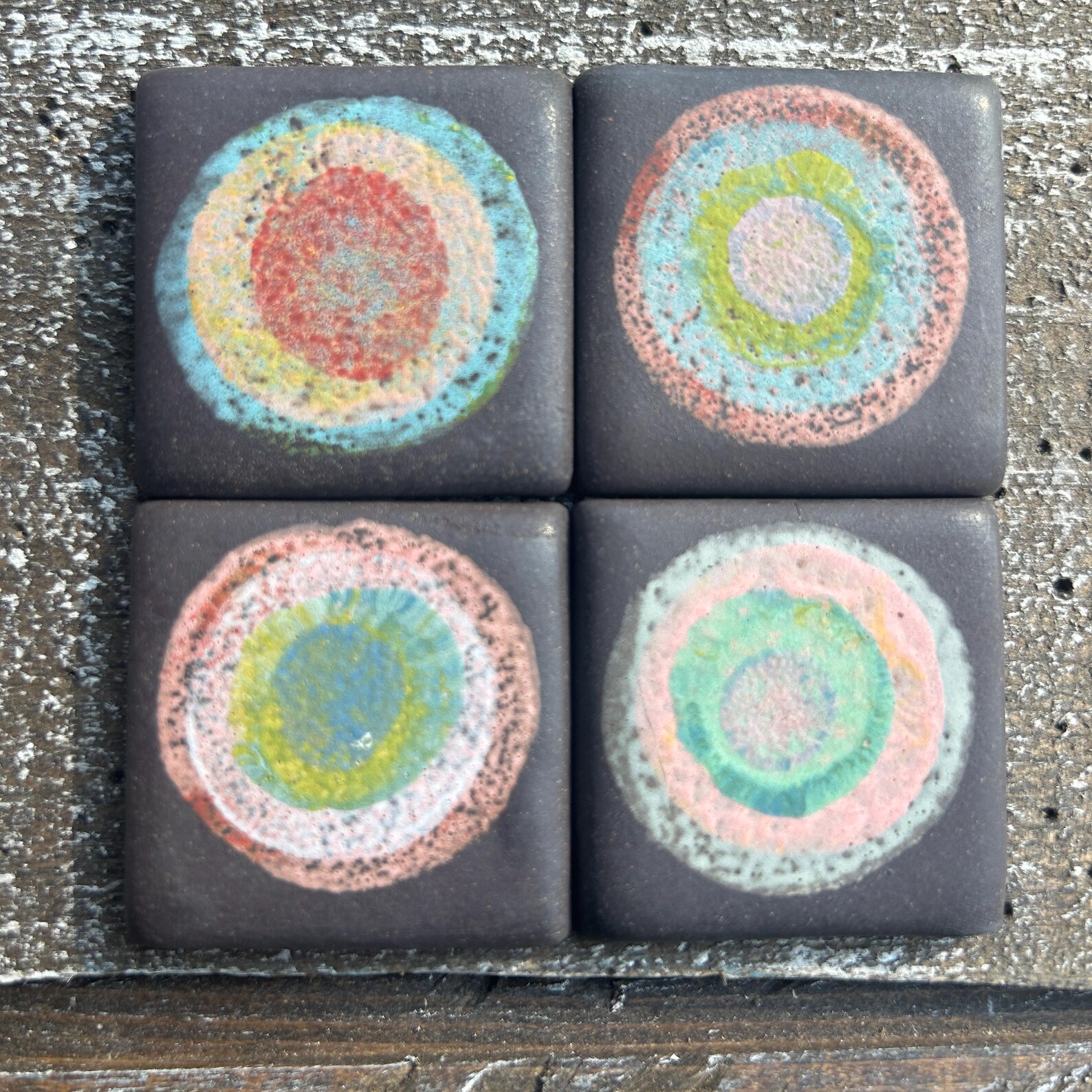 Circle Artisan Custom Tile-artisan Funky Circle-kandinsky Tile-bold ...