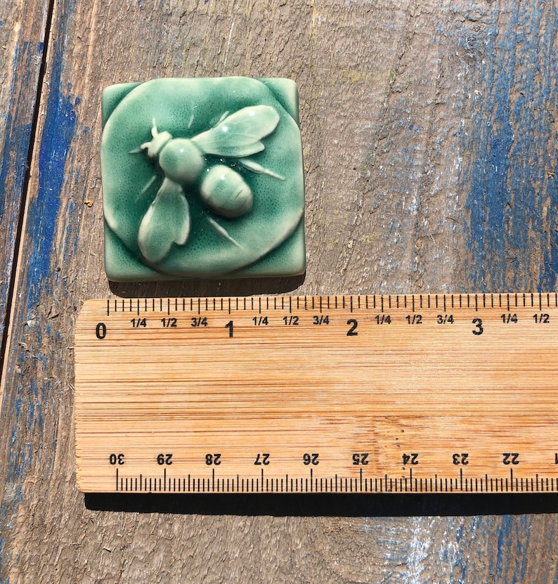 Porcelain Bee Artisan Tile-bee Tile-handmade Tile-relief Tile-bee Tile ...