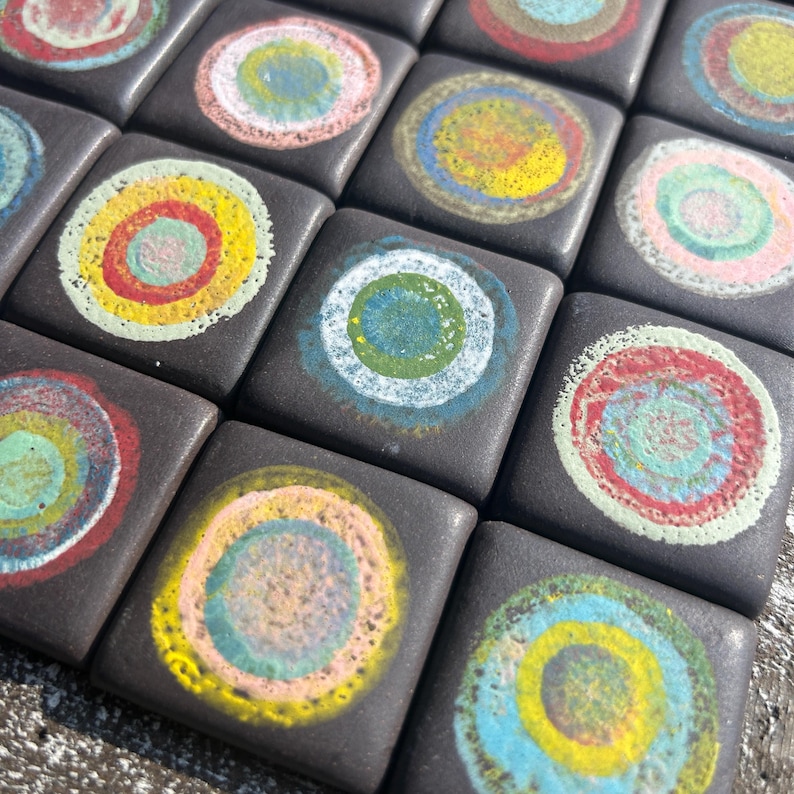 Circle Artisan Custom Tile-artisan Funky Circle-kandinsky Tile-bold ...
