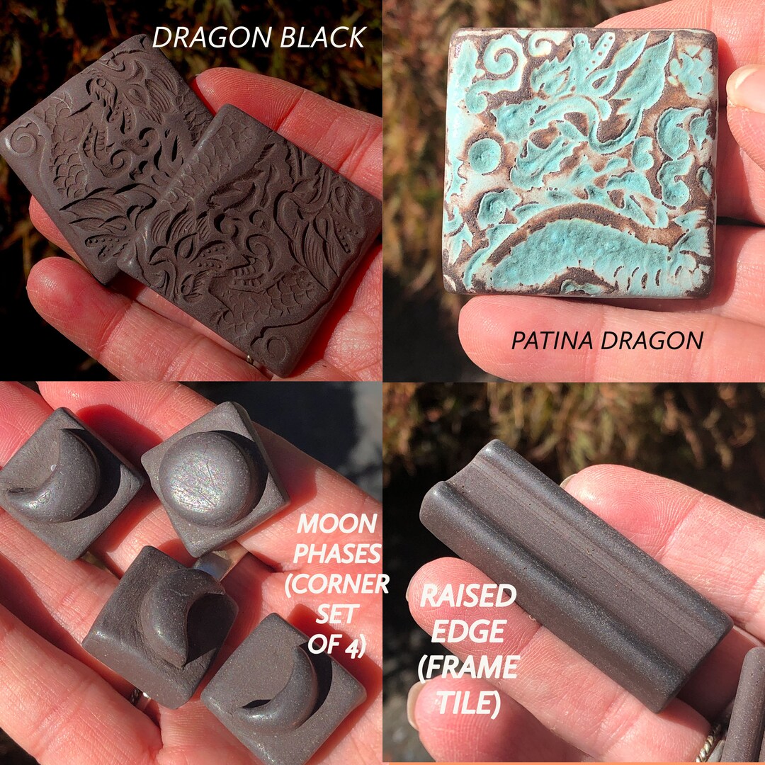 Dragon and Edging Tile 'artifact' Mosaic Handmade Tiles-design Your Own ...
