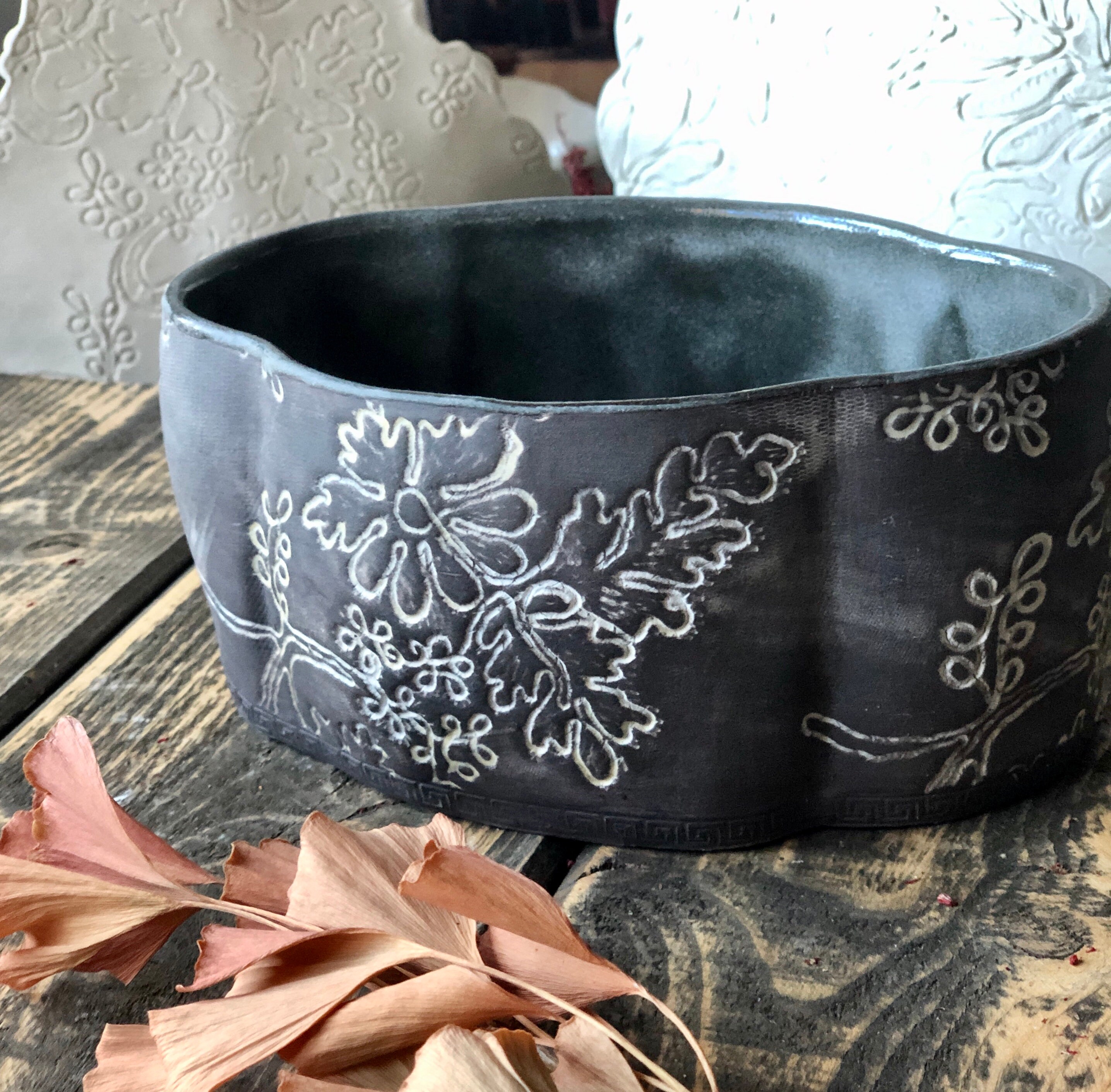 Black Clay Pottery Casserole Dish-pottery oven baking dish-hand made ...