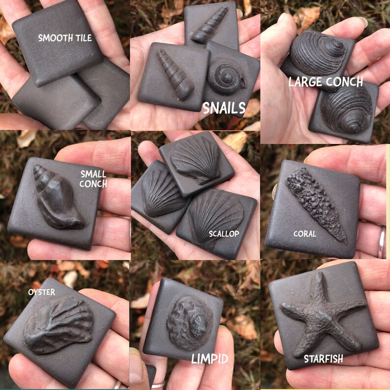 Seaside Black Handmade Tiles-design Your Own - Etsy