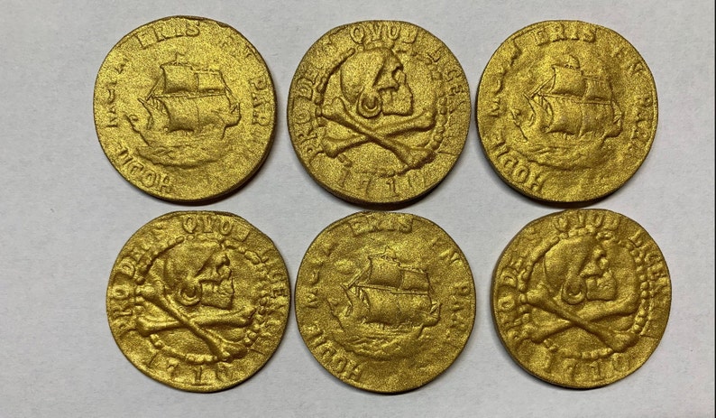 X6 Pirate Treasure Gold Coins | Etsy