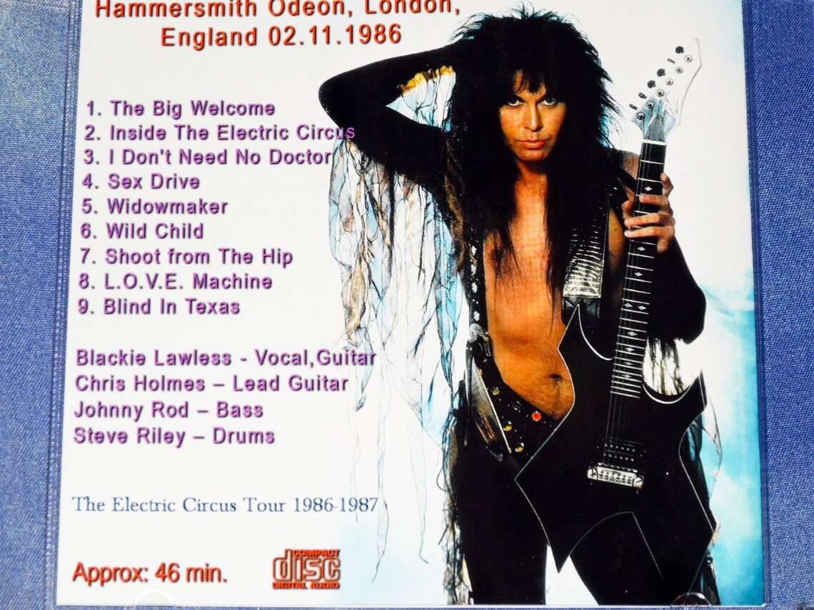W.A.S.P. WASP Electric Circus Tour London Hammersmith Rare CD | Etsy